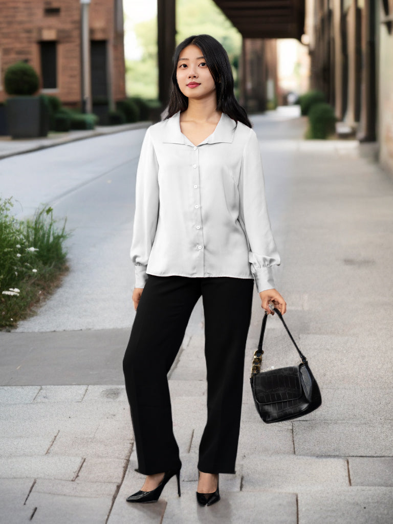 Buy Solid White Regular Shirt - Zink London