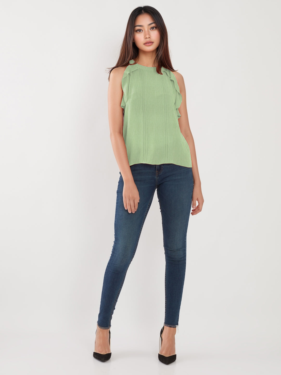 Buy Green Fig Solid Regular Top - Zink London