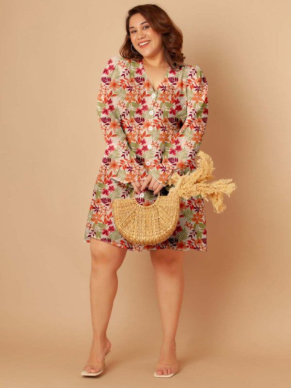 Buy Multi-Colored Floral Print A-Line Short Dress - Zink London