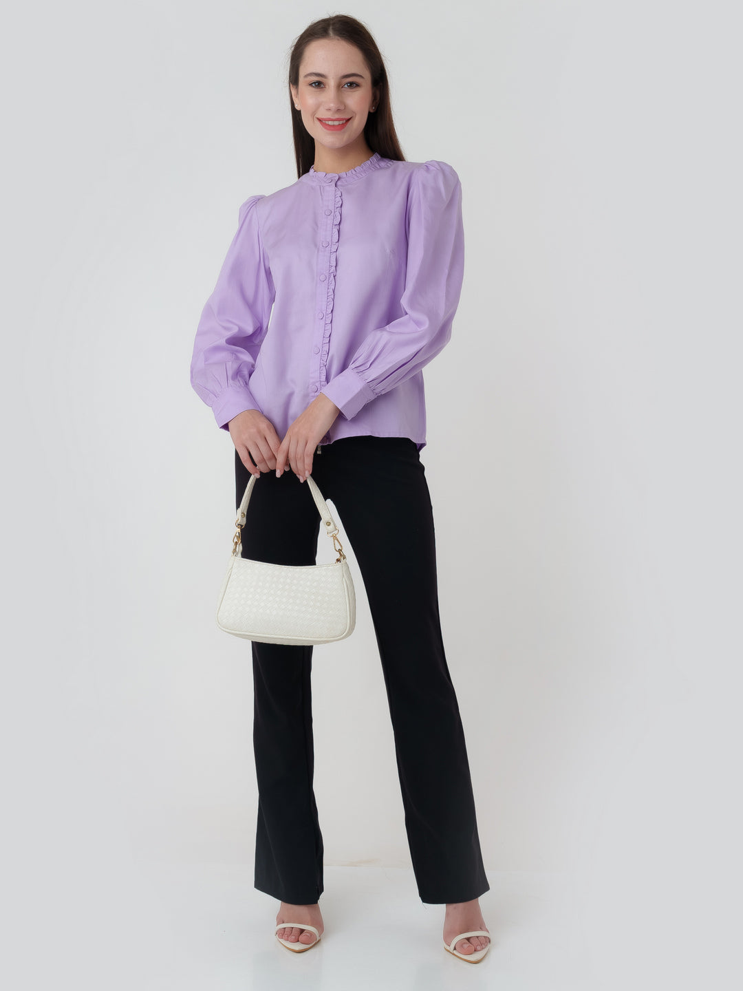 Buy Purple Solid Regular Top - Zink London