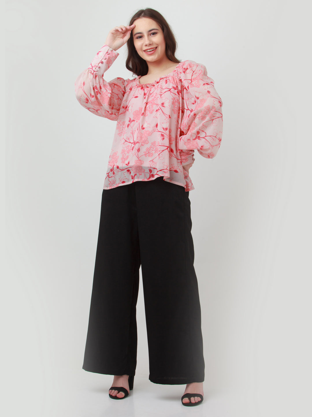Buy Pink Floral Print Top - Zink London