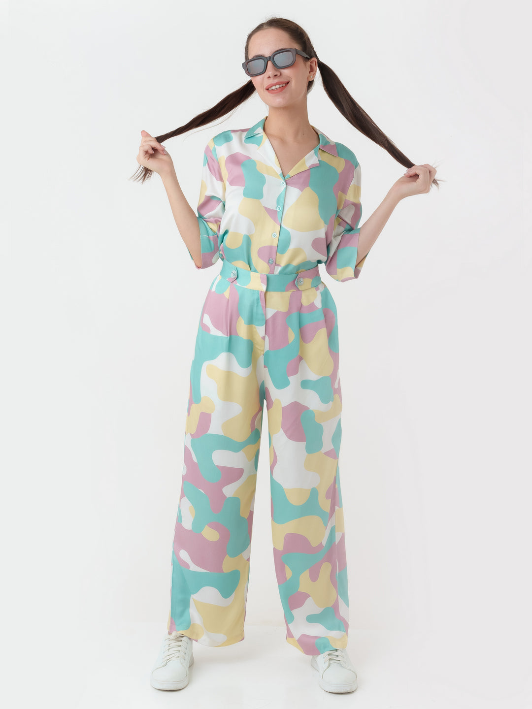 Buy Off White Printed Regular Shirt - Zink London