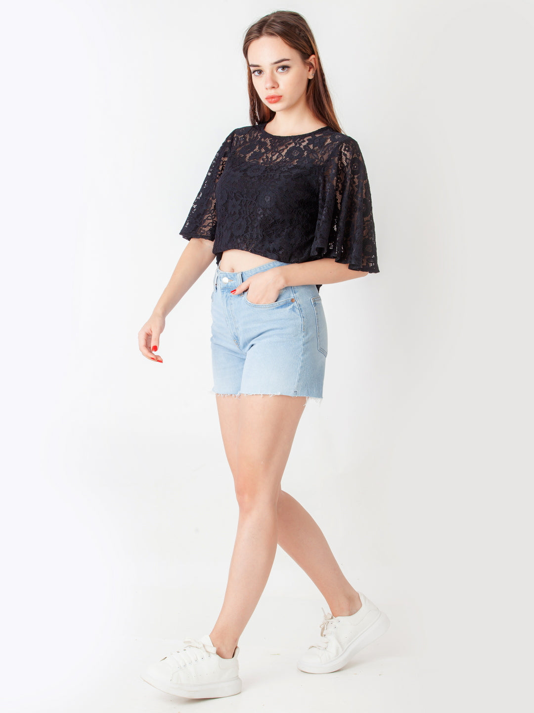 Buy Black Self Designed Regular Top - Zink London