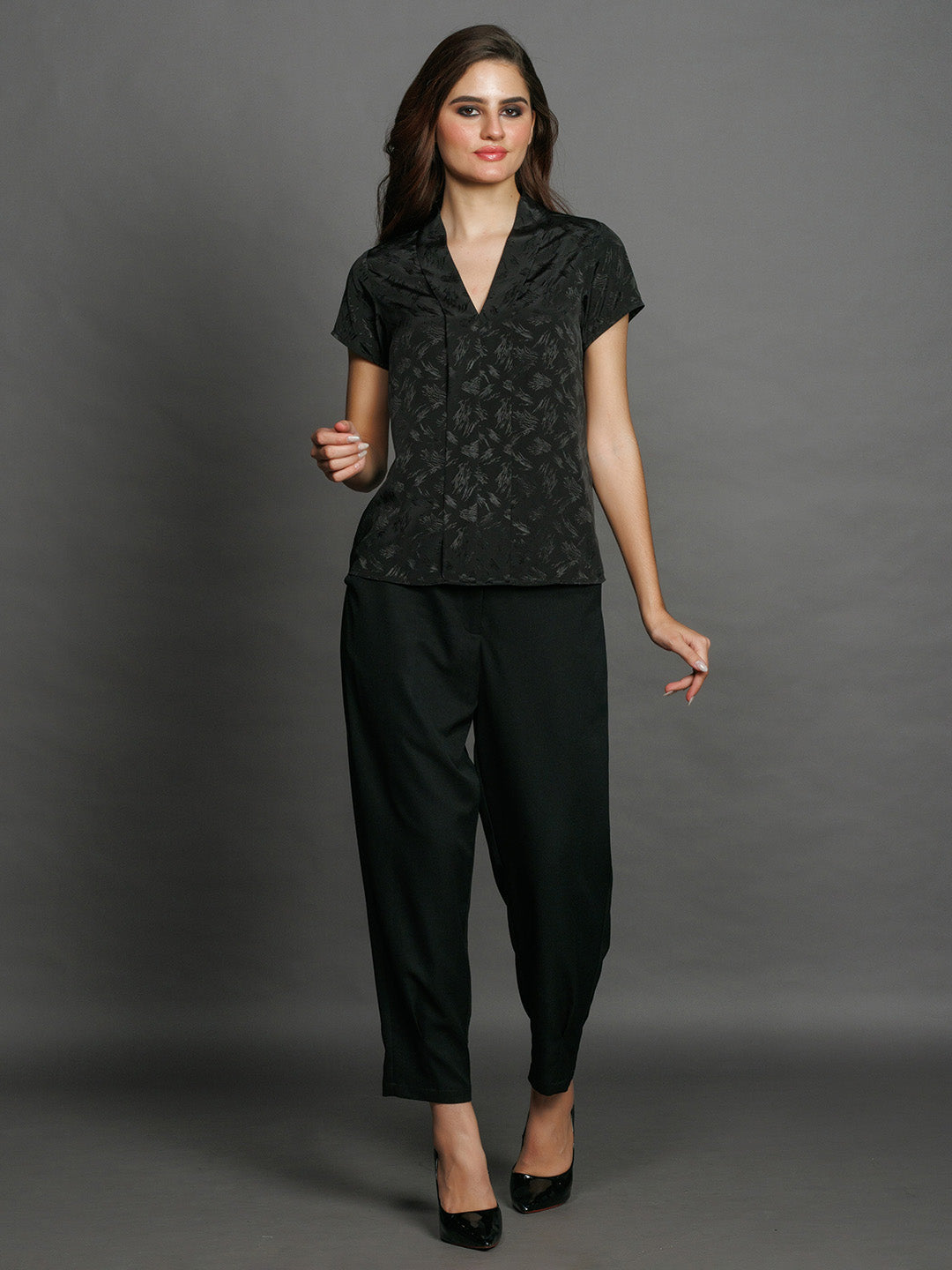 Buy Black Solid Straight Top - Zink London