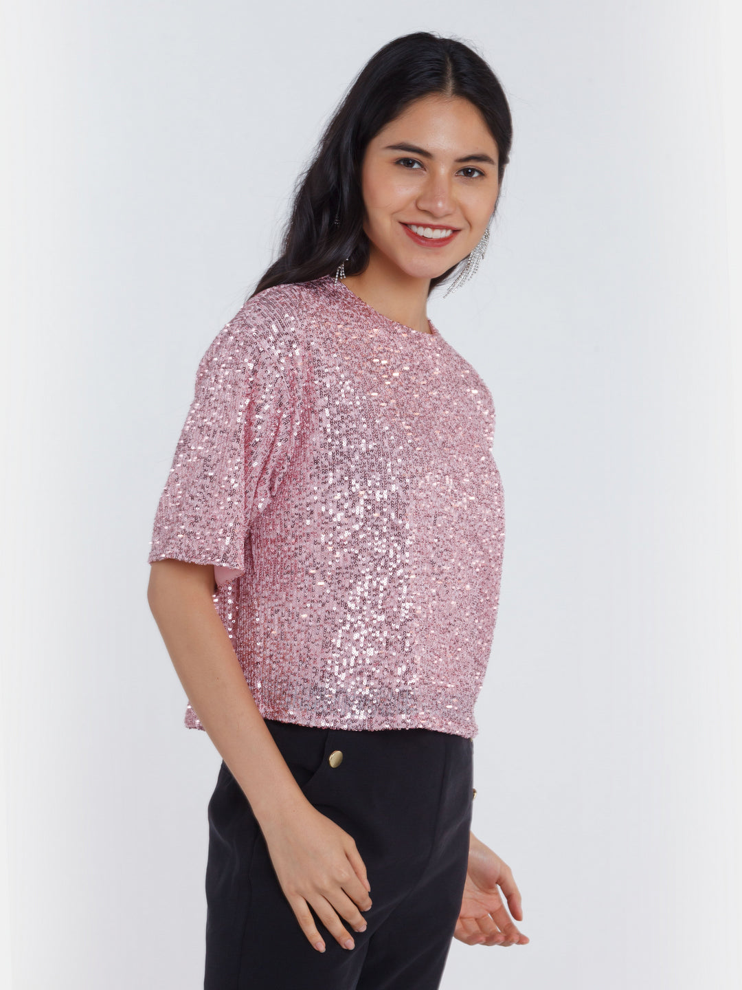 Buy Pink Embellished Regular Top - Zink London