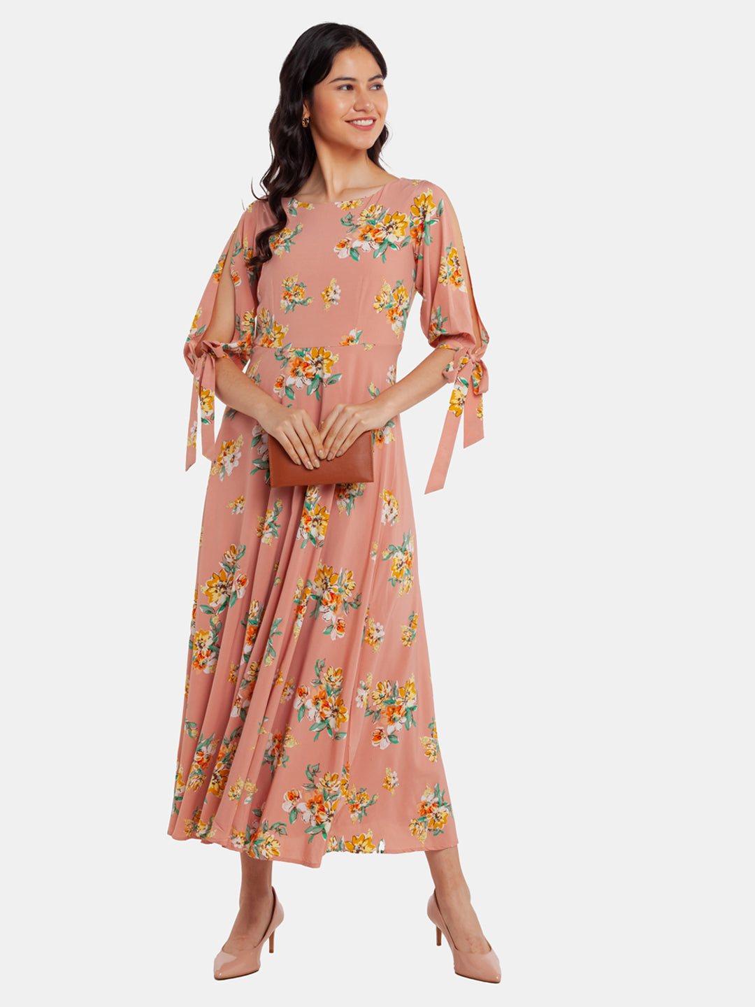 Buy Pink Printed Maxi Dress For Women Online - Zink London