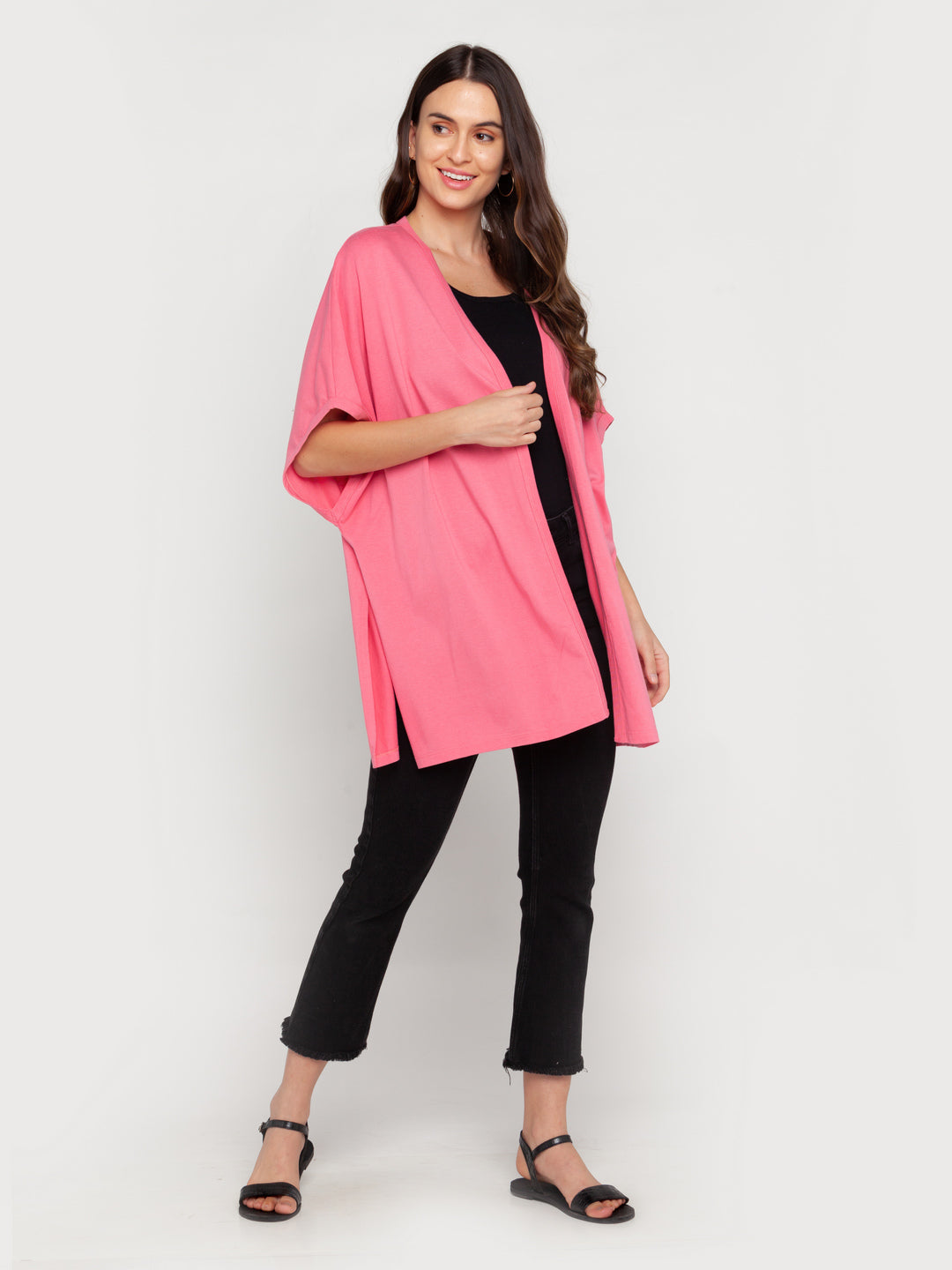 Buy Pink Solid Shrug For Women Online - Zink London