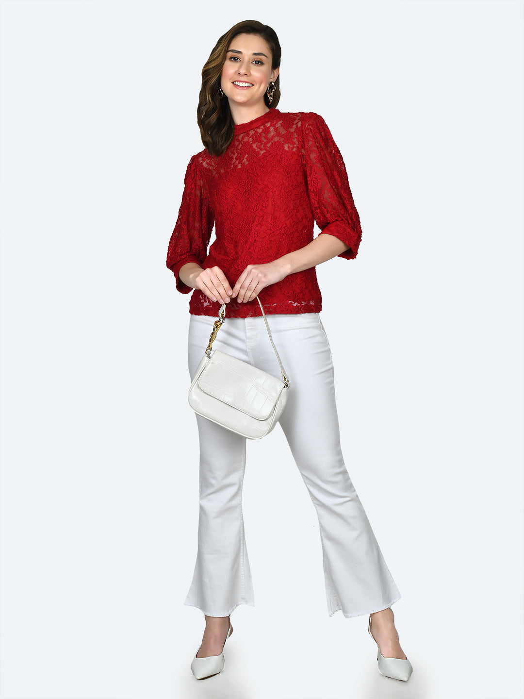 Red Lace Top For Women